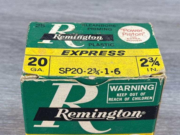Remington 20 Gauge Express Power Piston Shotgun Shells-2 3/4”, 6 Shot ...