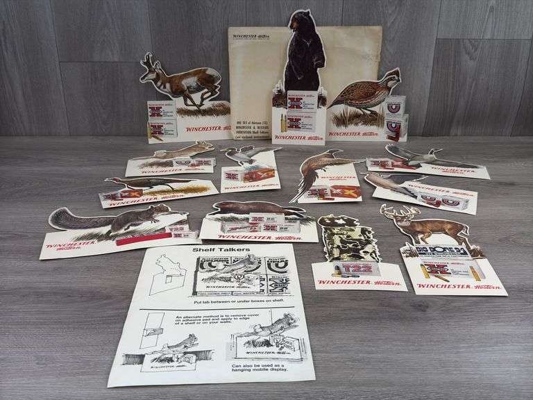 Winchester-Western Set Of 13 Shelf Talkers, Pheasant Has Tab Loose On ...