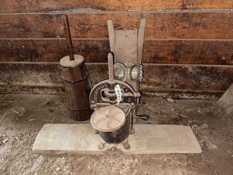 Meat Grinder/Press and Butter Churn - United Edge Real Estate & Auction