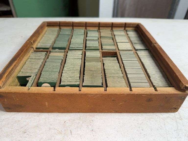 Sliding Top Wooden Box with General Grocery Store Number Tags - United ...