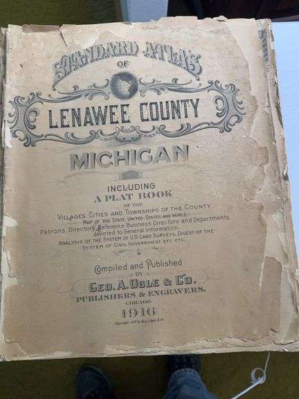 1916 Lenawee County, Michigan Plat Book - United Edge Real Estate & Auction