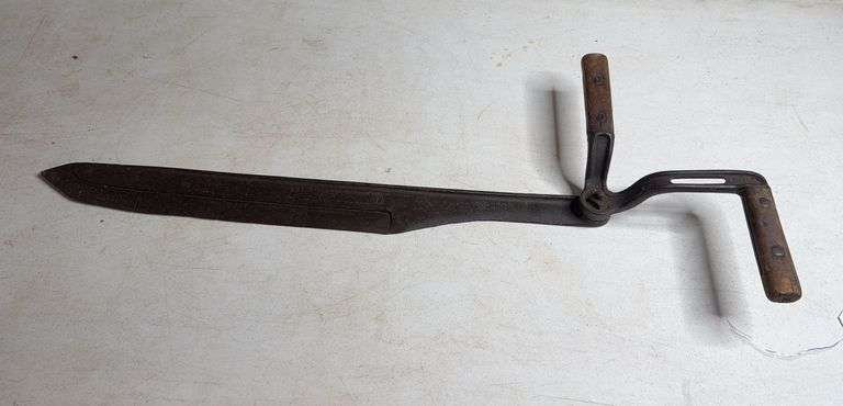Antique Handheld Hay Knife With Wooden Handles - United Edge Real ...