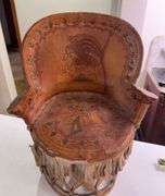 Child’s Leather Native American Chair 20inH - United Edge Real Estate ...