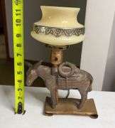 Copper Donkey/Burro Table Lamp With Glass Shade - United Edge Real ...
