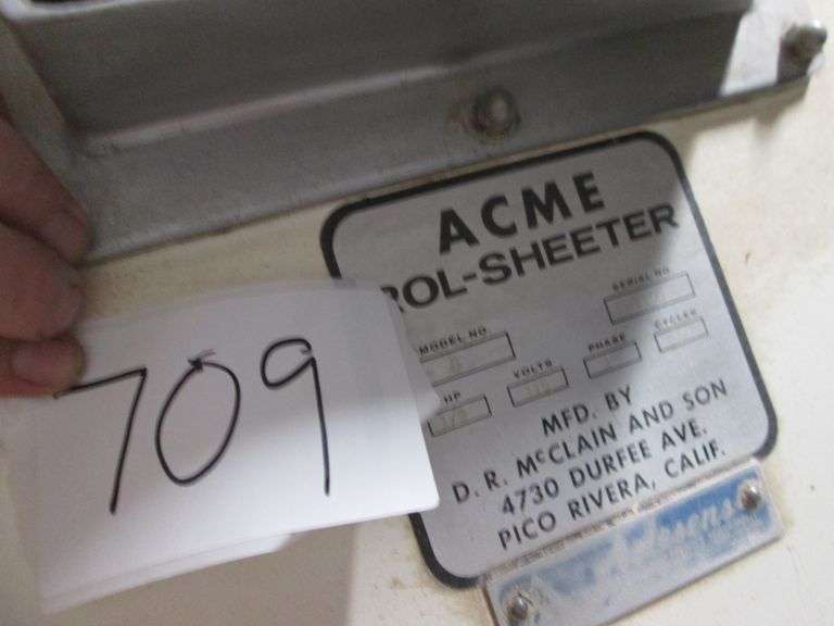 ACME ROL SHEETER DOUGH SHEETER - US Power Bid