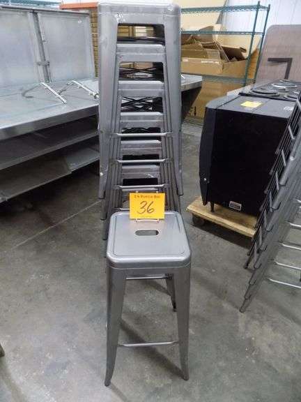 Eight Metal Stackable Stools - US Power Bid
