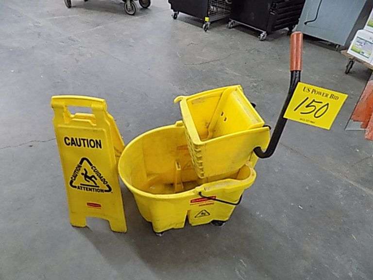 Rubbermaid Mop Bucket & Caution Sign - US Power Bid