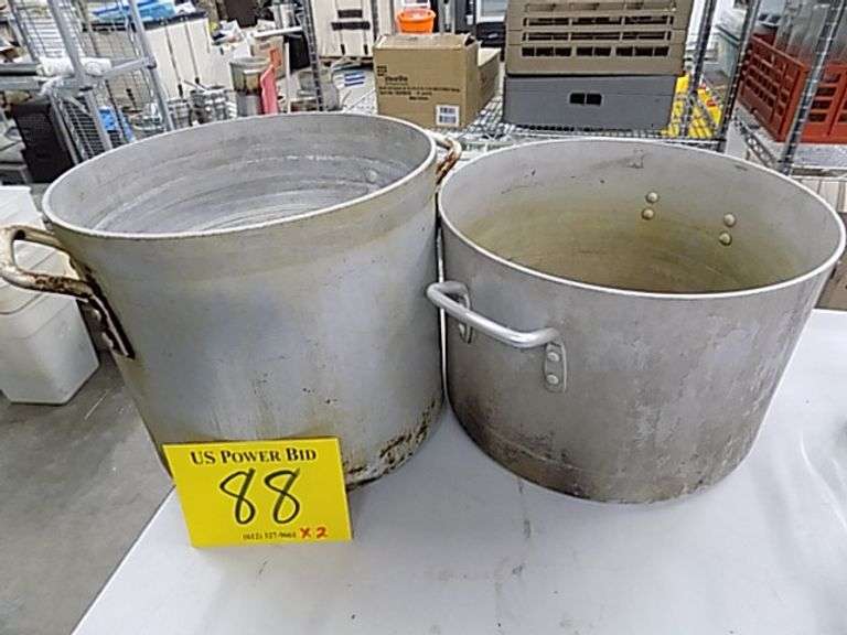 Two Aluminum Stock Pots Assorted Sizes - US Power Bid