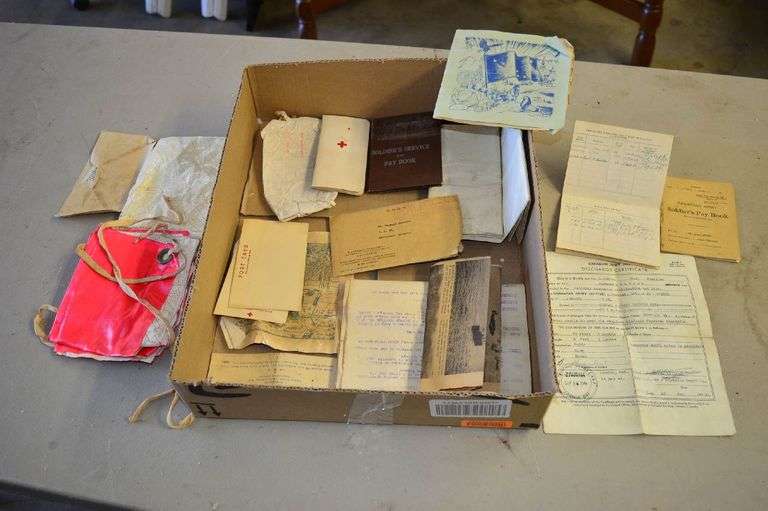 Vintage Military Documents & Map - Shackelton Auctions Inc.