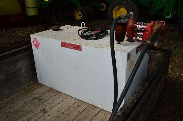100 Gallon Diesel Tank with 12V Pump - Shackelton Auctions Inc.