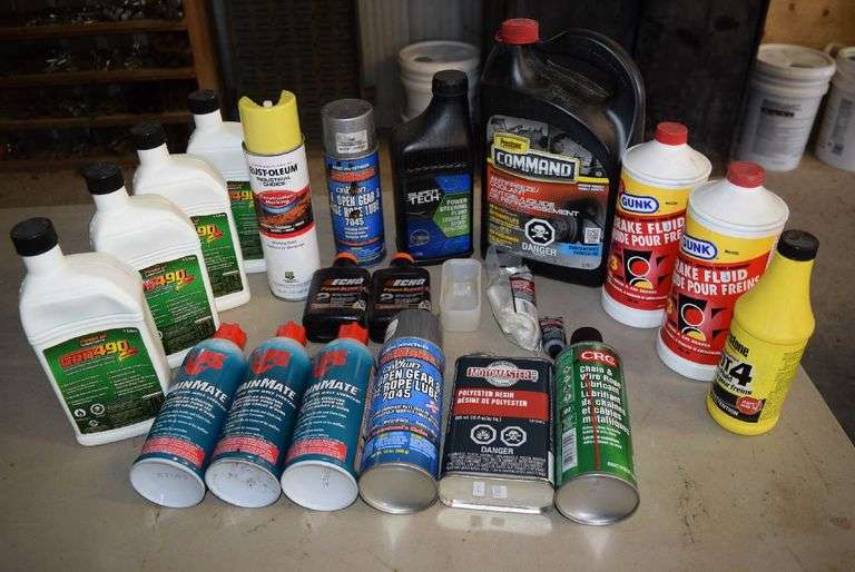 Assorted Fluids, Oils, Lubricants etc. - Shackelton Auctions Inc.