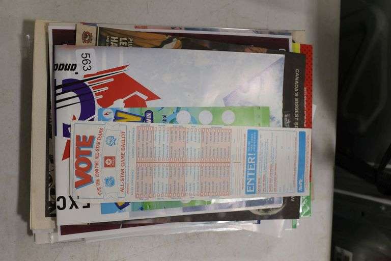 LOT OF ASSORTED SPROTS MAGAZINES, POSTERS, PROGRAMS & STICKER BOOKS ...