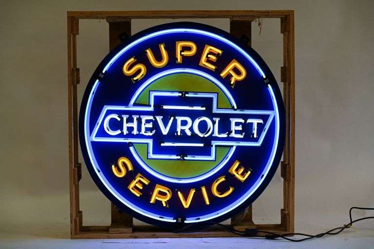 MODERN CHEVROLET SUPER SERVICE THREE COLOUR NEON SIGN - Shackelton ...