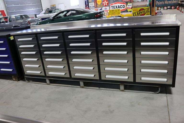 STEELMAN 10' STAINLESS STEEL GARAGE WORKBENCH - Shackelton Auctions Inc.