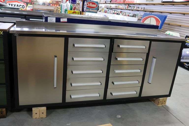 STEELMAN 7' STAINLESS STEEL GARAGE CABINET WORKBENCH - Shackelton ...