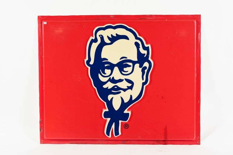 KFC THE COLONEL LIGHTED EMBOSSED LEXAN SIGN PANEL - Shackelton Auctions ...