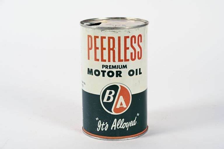 B-A PEERLESS MOTOR OIL IMP QT ALUMINUM CAN - Shackelton Auctions Inc.