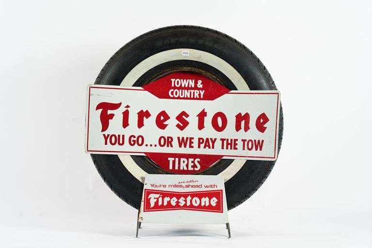 FIRESTONE TIN TIRE STAND, FIRESTONE TIRE AND DST FIRESTONE TIRE INSERT ...