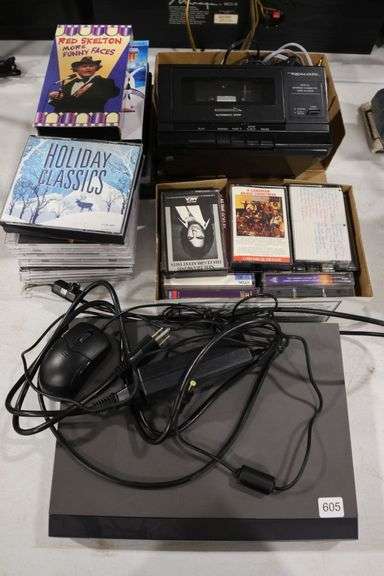 CDS, VHS TAPE, CASSETTE TAPES & CABLE BOX - Shackelton Auctions Inc.