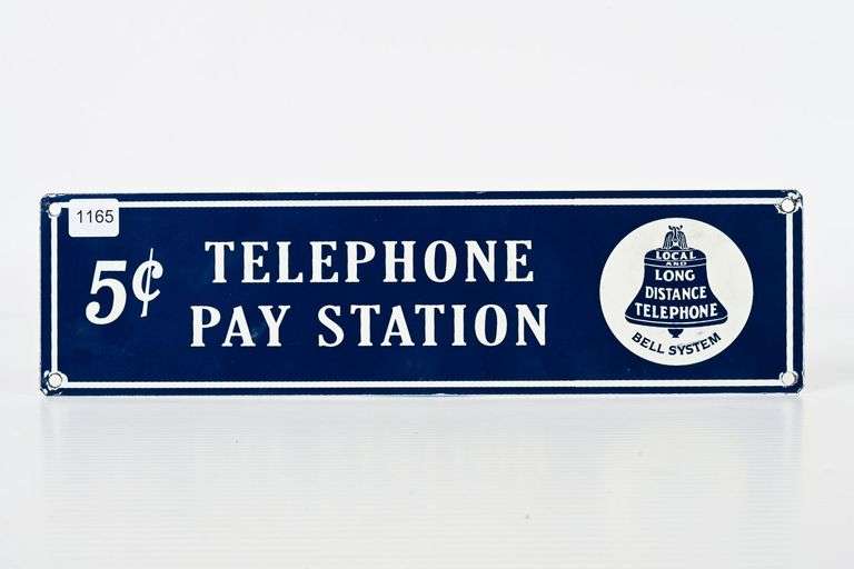 MODERN BELL SYSTEM TELEPHONE PAY STATION SSP SIGN - Shackelton Auctions ...