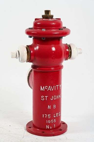 1955 MCAVITY CAST FIRE HYDRANT - Shackelton Auctions Inc.