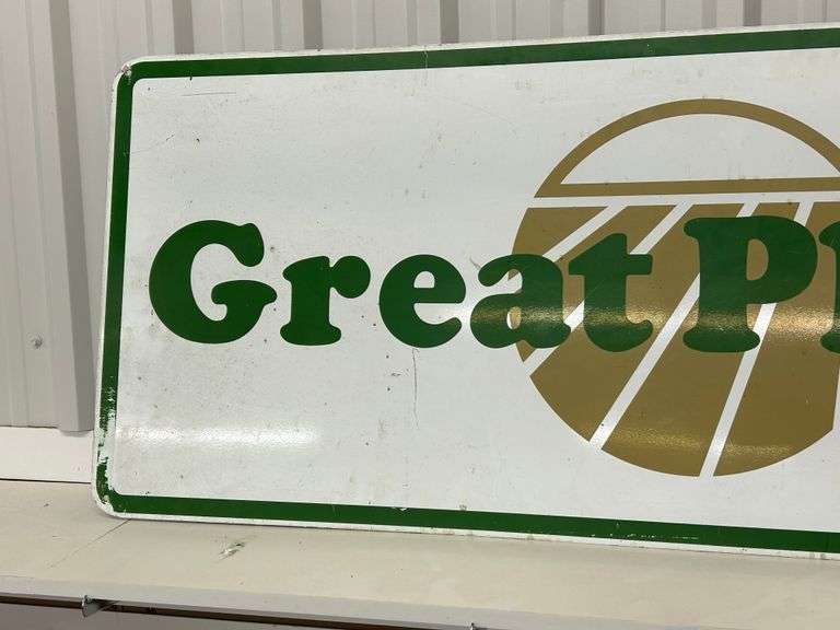 GREAT PLAINS DOUBLE SIDED METAL SIGN 50"X20" - Shackelton Auctions Inc.