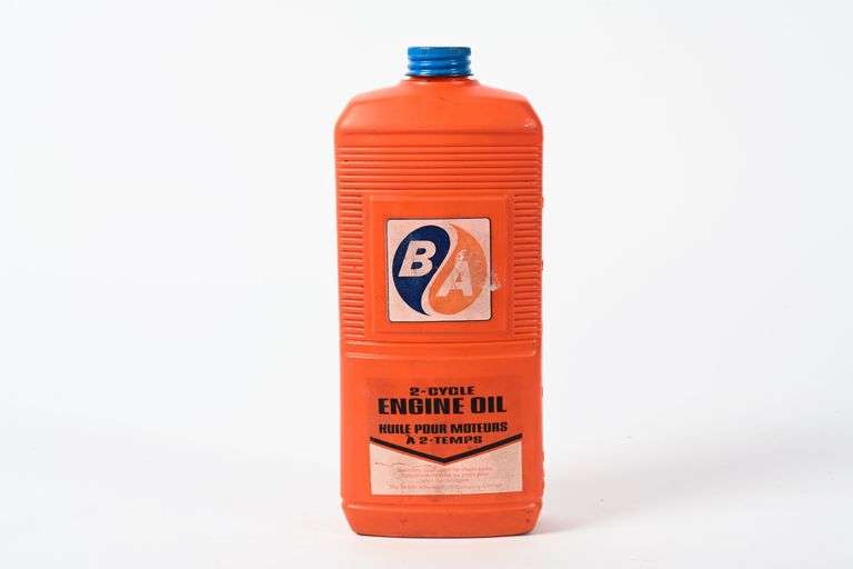 B-A 2-CYCLE ENGINE OIL IMP QT PLASTIC BOTTLE - Shackelton Auctions Inc.