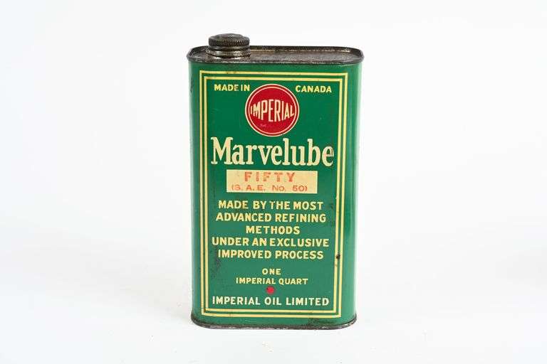 IMPERIAL RED BALL MARVELUBE FIFTY MOTOR OIL IMP QT CAN - Shackelton Auctions Inc.