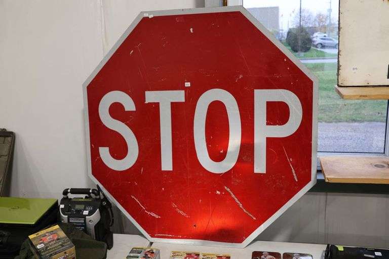 LARGE STOP SIGN - 48"X48" - Shackelton Auctions Inc.