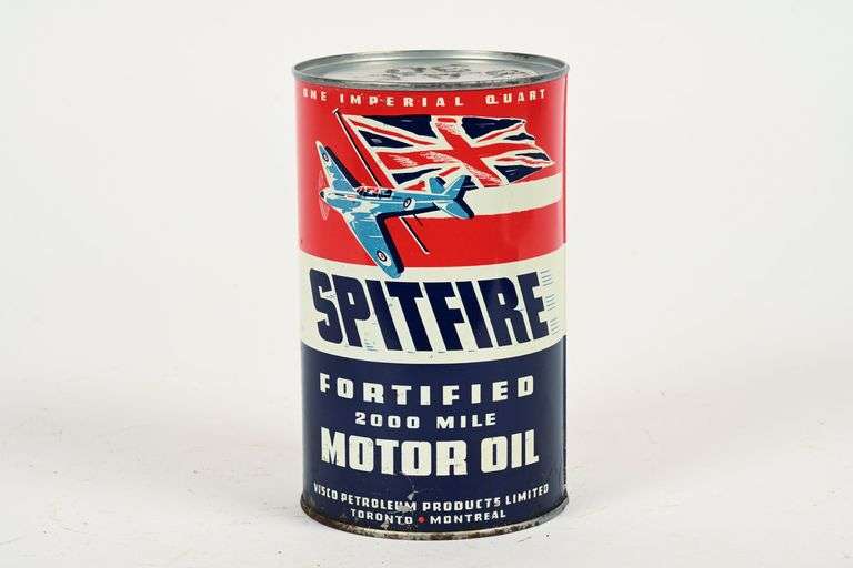 SPITFIRE FORTIFIED MOTOR OIL IMP QT CAN - Shackelton Auctions Inc.