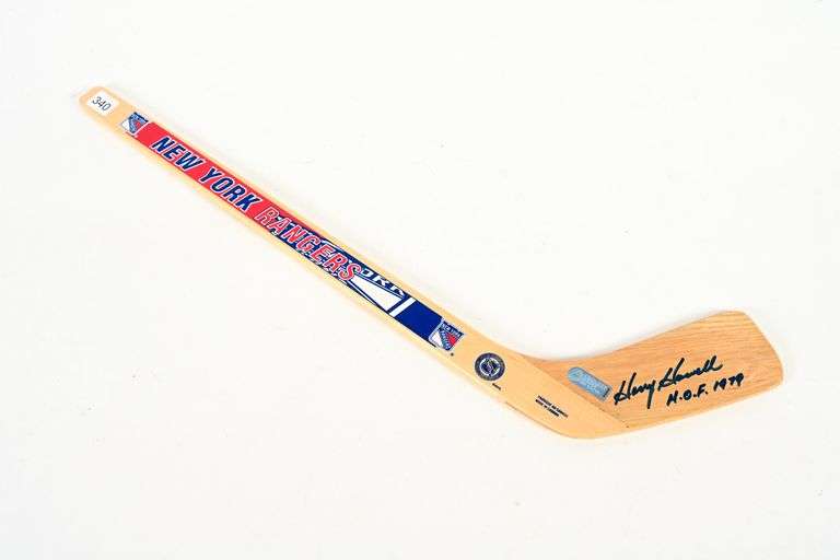 SIGNED NEW YORK RANGERS HARRY HOWELL MINI HOCKEY STICK - Shackelton ...