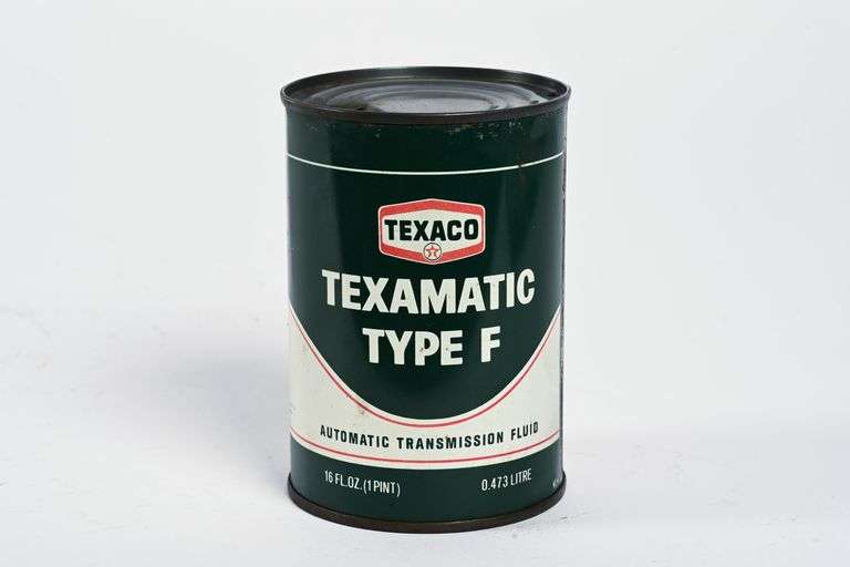 TEXACO TEXAMATIC ATF TYPE F 16 OZ CAN - Shackelton Auctions Inc.