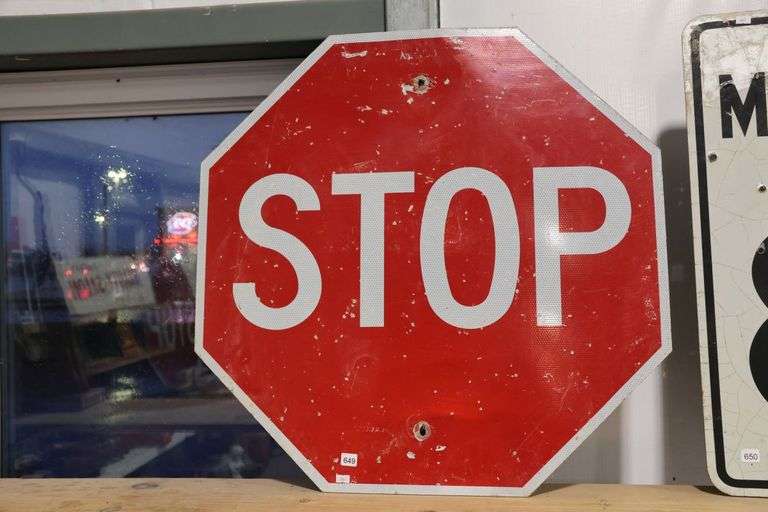 STOP SIGN - 30"X30" - Shackelton Auctions Inc.
