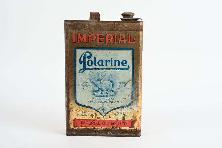 IMPERIAL POLARINE MOTOR OIL IMP GALLON CAN - Shackelton Auctions Inc.