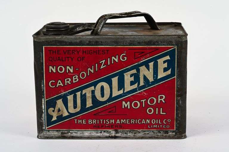 B-A AUTOLENE MOTOR OIL IMP GALLON SQUARE CAN - Shackelton Auctions Inc.