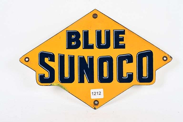 BLUE SUNOCO SSP PUMP PLATE SIGN - Shackelton Auctions Inc.