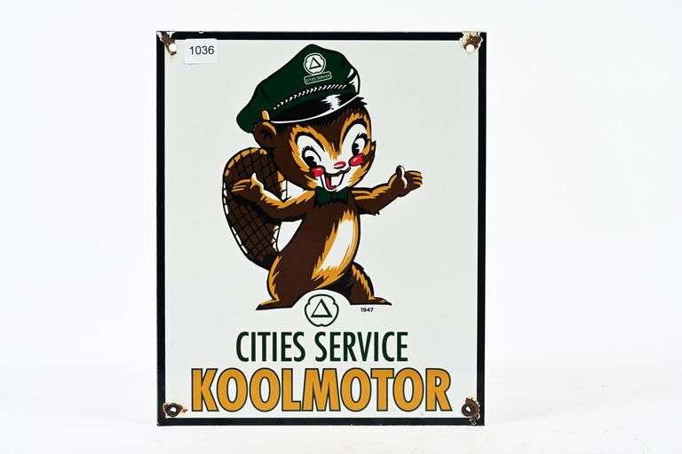 MODERN CITIES SERVICE KOOLMOTOR SSP SIGN - Shackelton Auctions Inc.