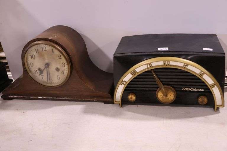 CBS COLUMBIA TABLE TOP RADIO & MANTEL CLOCK - Shackelton Auctions Inc.
