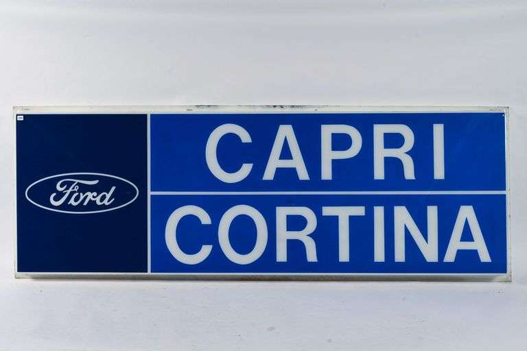FORD CAPRI & CORTINA LIGHTED LEXAN SIGN PANEL - Shackelton Auctions Inc.