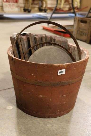 PRIMITIVE WOODEN BUCKET - Shackelton Auctions Inc.