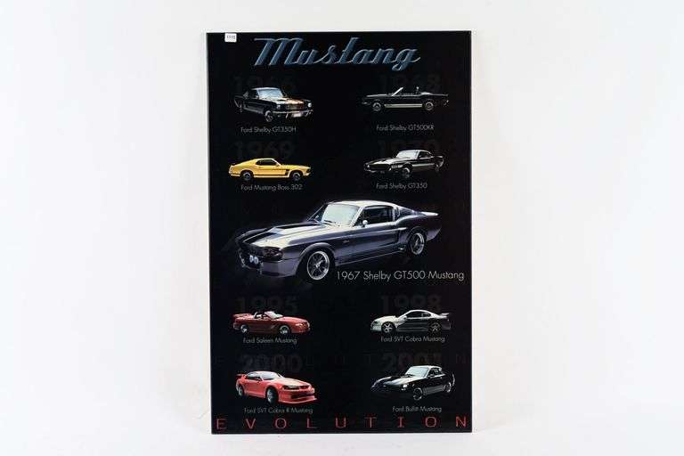 MUSTANG EVOLUTION PLAQUED POSTER - Shackelton Auctions Inc.