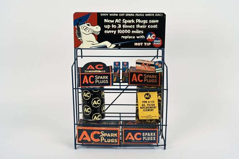 AC SPARK PLUGS WIRE DISPLAY RACK WITH AC PRODUCTS - Shackelton Auctions ...