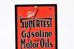 MODERN SUPERTEST GASOLINE AND MOTOR OIL SSP SIGN - Shackelton Auctions Inc.
