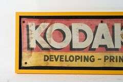 FRAMED KODAK VERICHROME FILM CANVAS BANNER SIGN - Shackelton Auctions Inc.