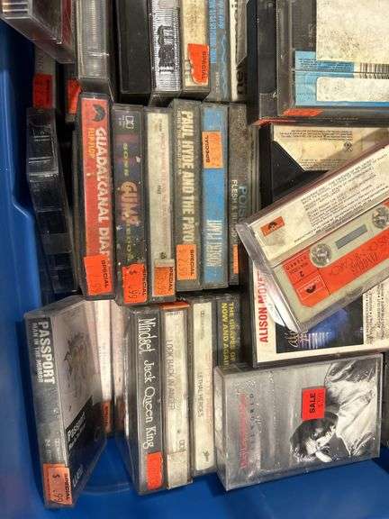 TOTE OF ASSORTED CASSETTE TAPES - Shackelton Auctions Inc.