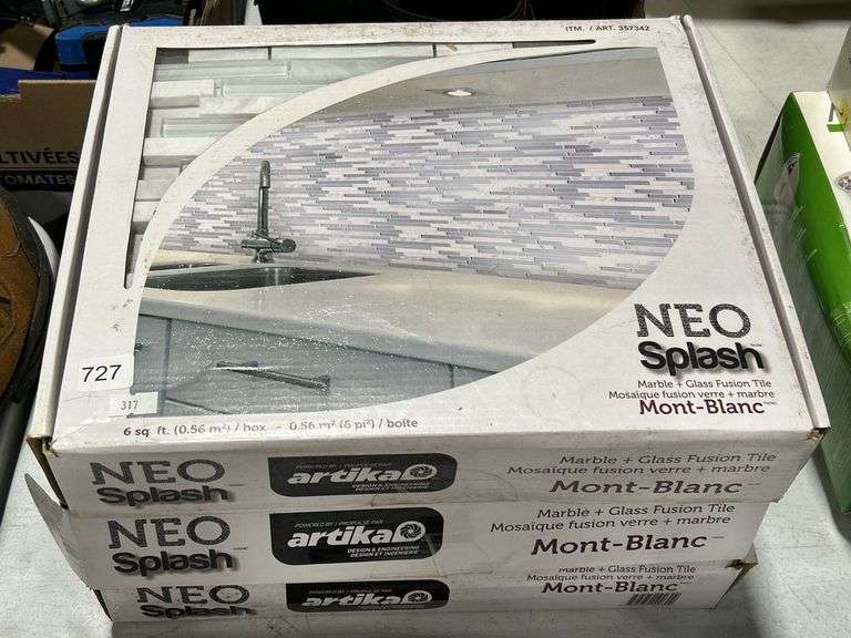 3 BOXES OF NEO SPLASH MARBLE & GLASS FUSHION TILE - Shackelton Auctions ...