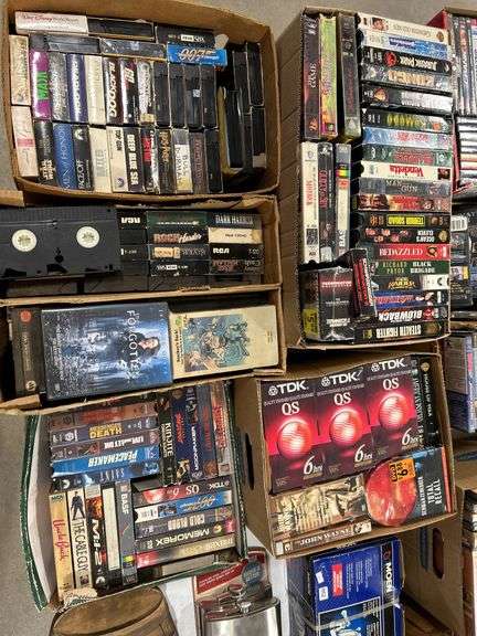 5 BOXES OF ASSORTED VHS TAPES - Shackelton Auctions Inc.