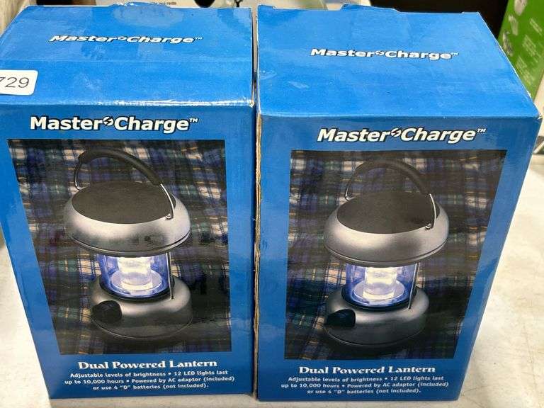 2 MASTER CHARGE DUAL POWERED LANTERNS - Shackelton Auctions Inc.