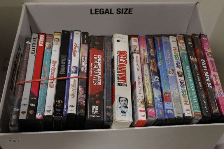 BOX OF ASSORTED DVDS - Shackelton Auctions Inc.