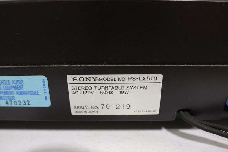 SONY TABLE TOP TURN RABLE - Shackelton Auctions Inc.